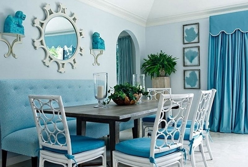 Голубой цвет и его сочетания в интерьере – 50+ фотоидей